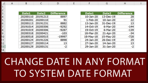Change Date in any format to system date format - An Excel Site